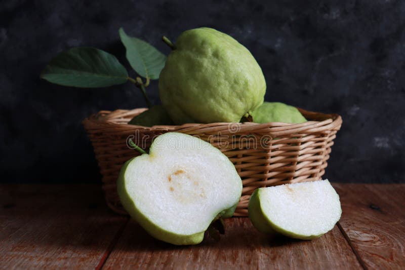 Guava Cut in Half, Tropical Fruit Stock Image - Image of nourishment ...