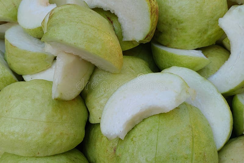 The Guava is Cut into Pieces and Stacked in Stacks Stock Photo - Image ...