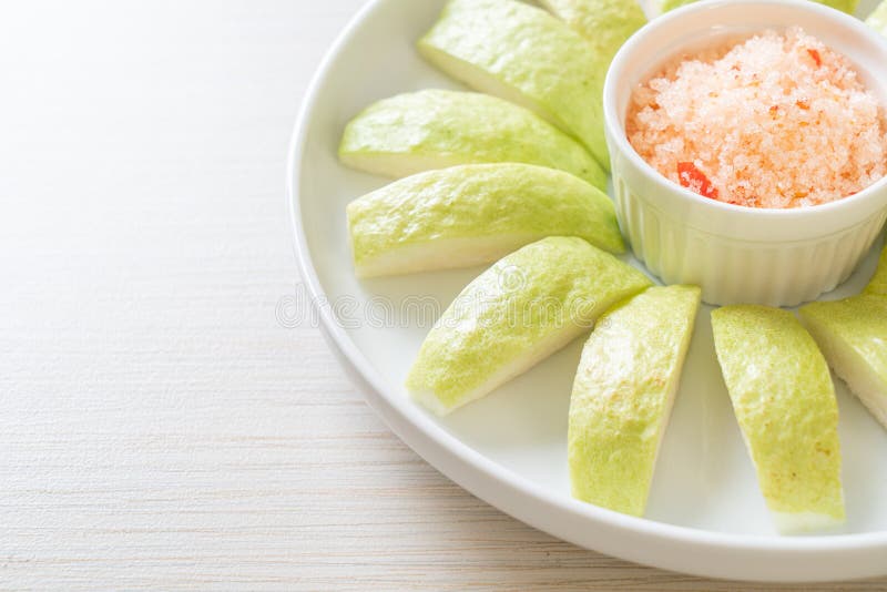 Guava Dip with Chili and Salt Stock Photo - Image of delicious, health ...