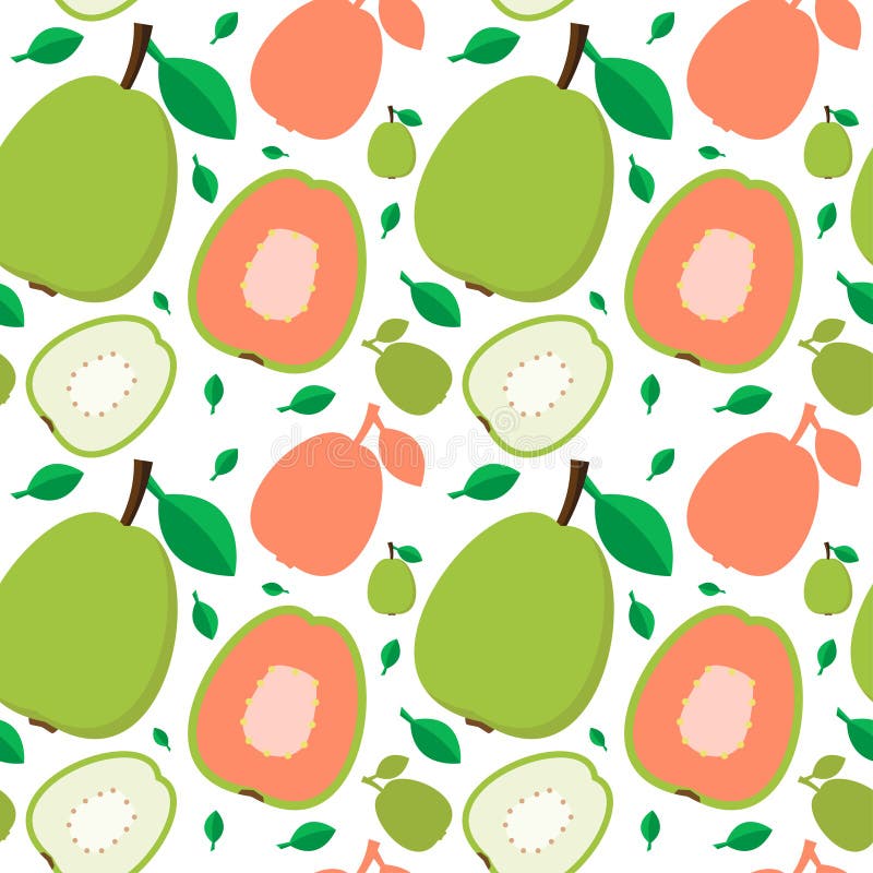 Guava Fresh Fruit Seamless Abstract Pattern Vector Stock Vector ...