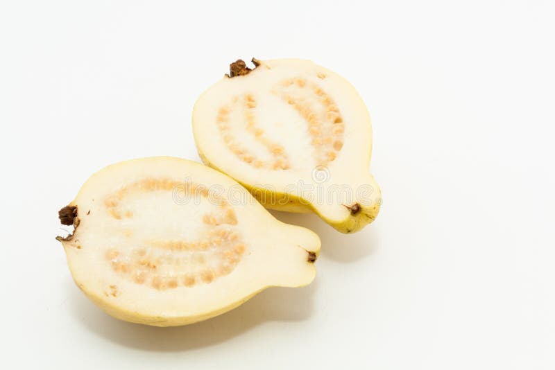 Guava Fruit Cut into Two Pieces Stock Photo - Image of slice, tropic ...