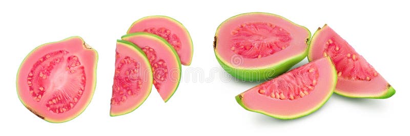 Guava Fruit Slices Isolated on White Background with Full Depth of ...