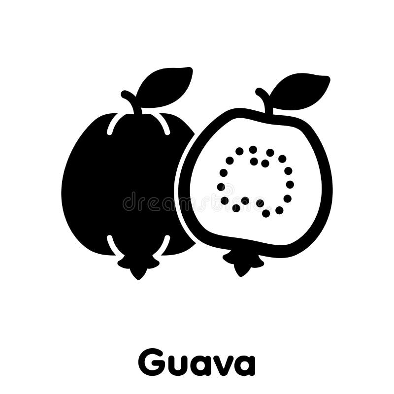 Guava Glyph Icon, Vector, Illustration. Stock Vector - Illustration of ...