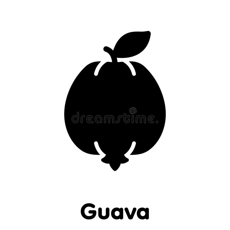 Guava Glyph Icon, Vector, Illustration. Stock Vector - Illustration of ...