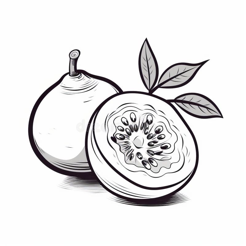 Guava Line Drawing Stock Illustrations – 437 Guava Line Drawing Stock ...