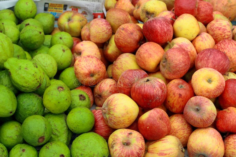 Guava and red apples stock image. Image of apples, market - 10975251