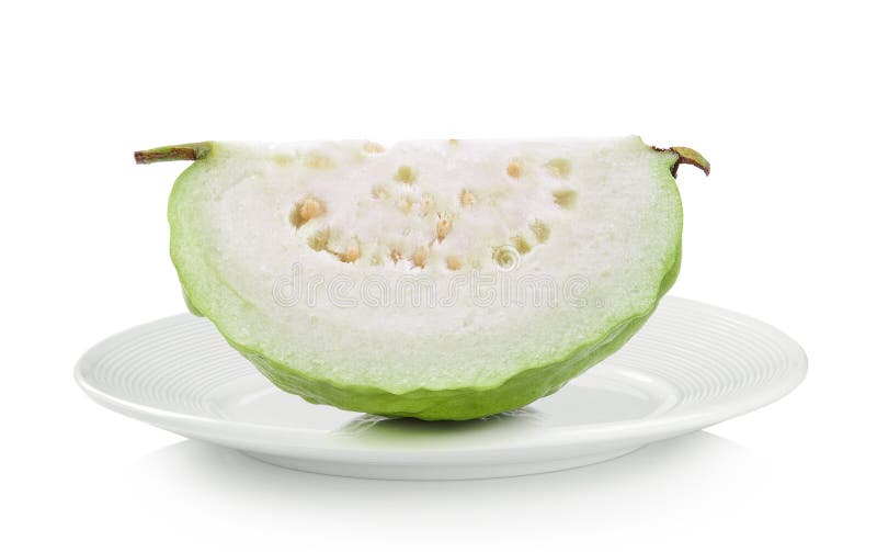 Guava Slice on White Background Stock Image - Image of health, juicy ...
