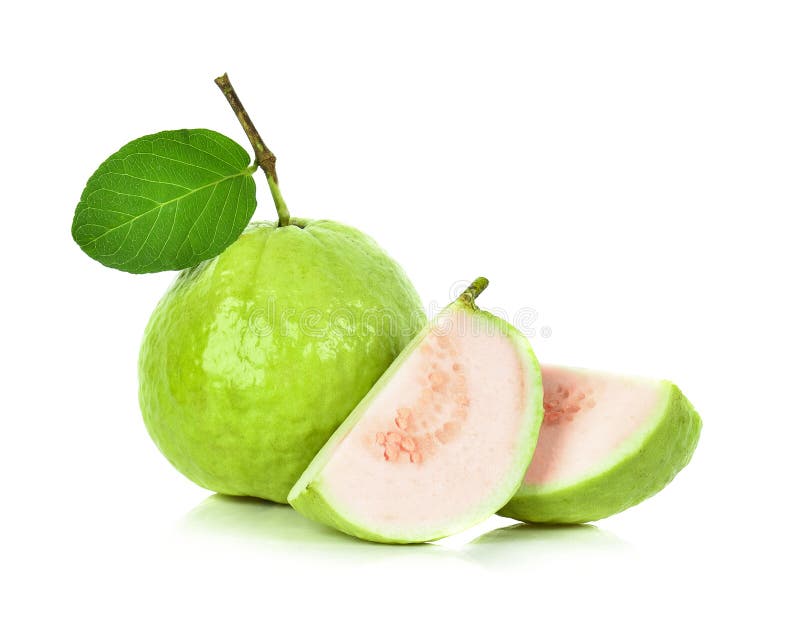 Guava on white background stock image. Image of food - 135749515