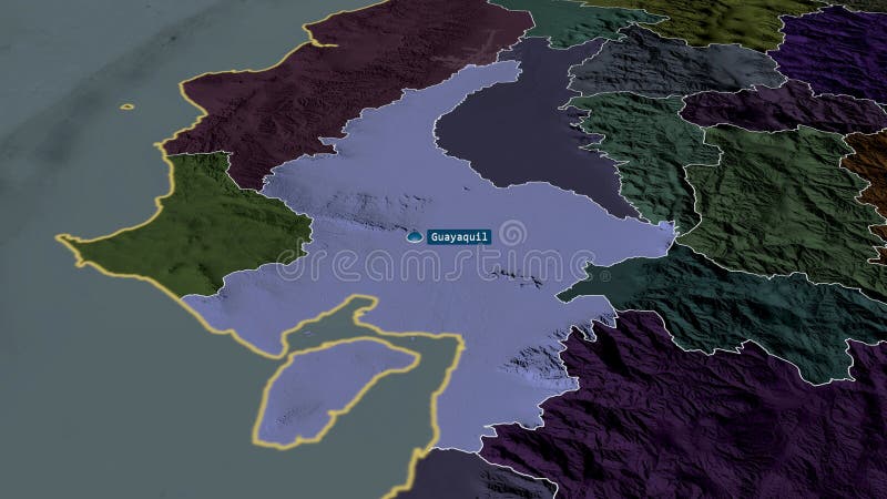 Guayas, Ecuador - Highlighted with Capital. Administrative Stock ...