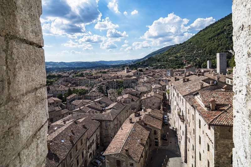 Gubbio landscape stock image. Image of roman, mountain - 76511477