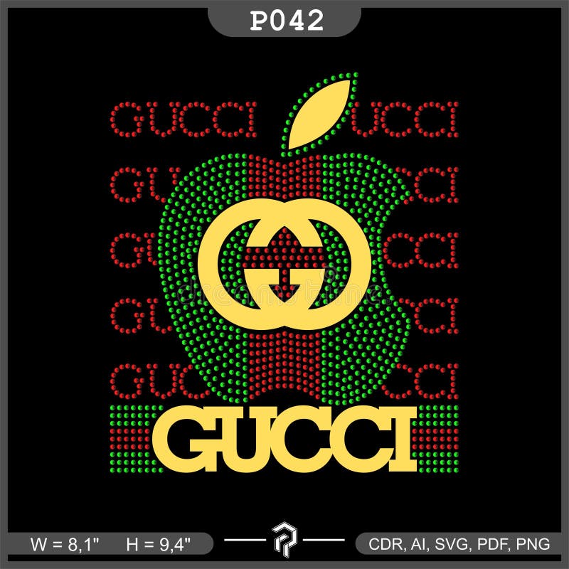 Gucci Apple Design. Gucci Rhinestones Pattern. Editorial Photography ...