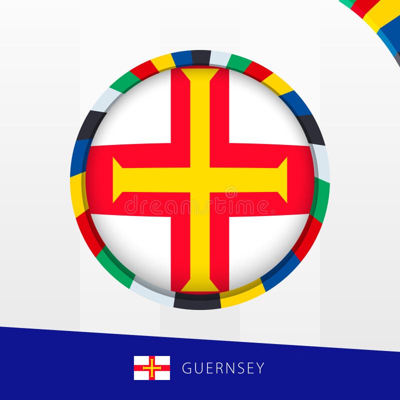 Guernsey Flag with Colorful Circle Border Stock Vector - Illustration ...