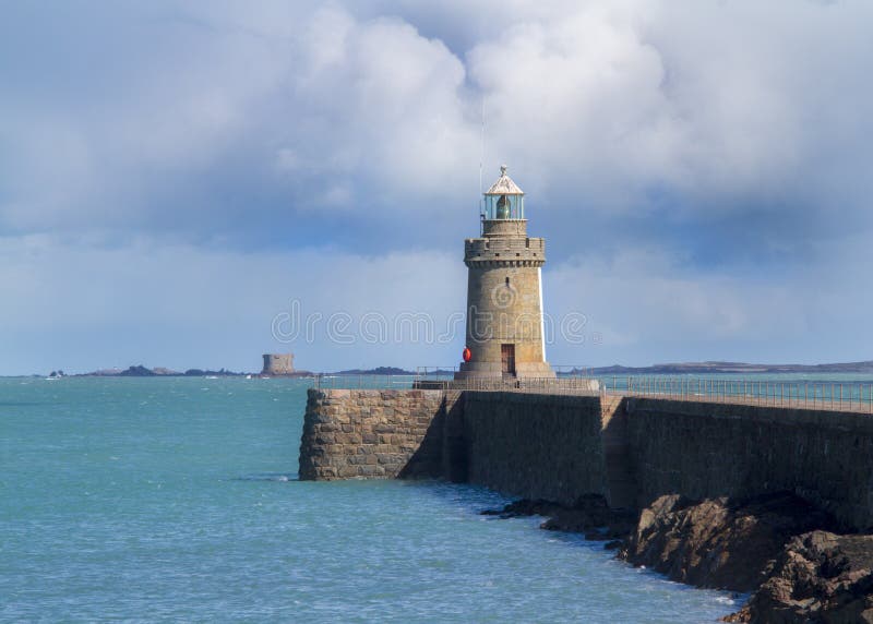 Guernsey Lighthouse stock image. Image of islands, peter - 40297427
