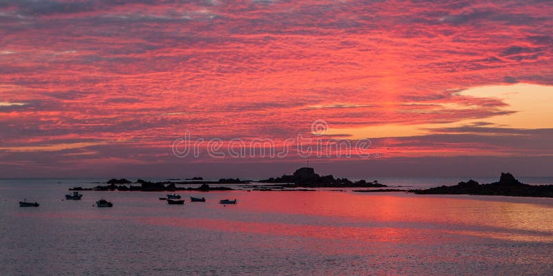 Guernsey sunset stock photo. Image of europe, coast, light - 62488318