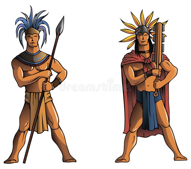 Guerreros mayas ilustración del vector. Ilustración de potencia - 37349086