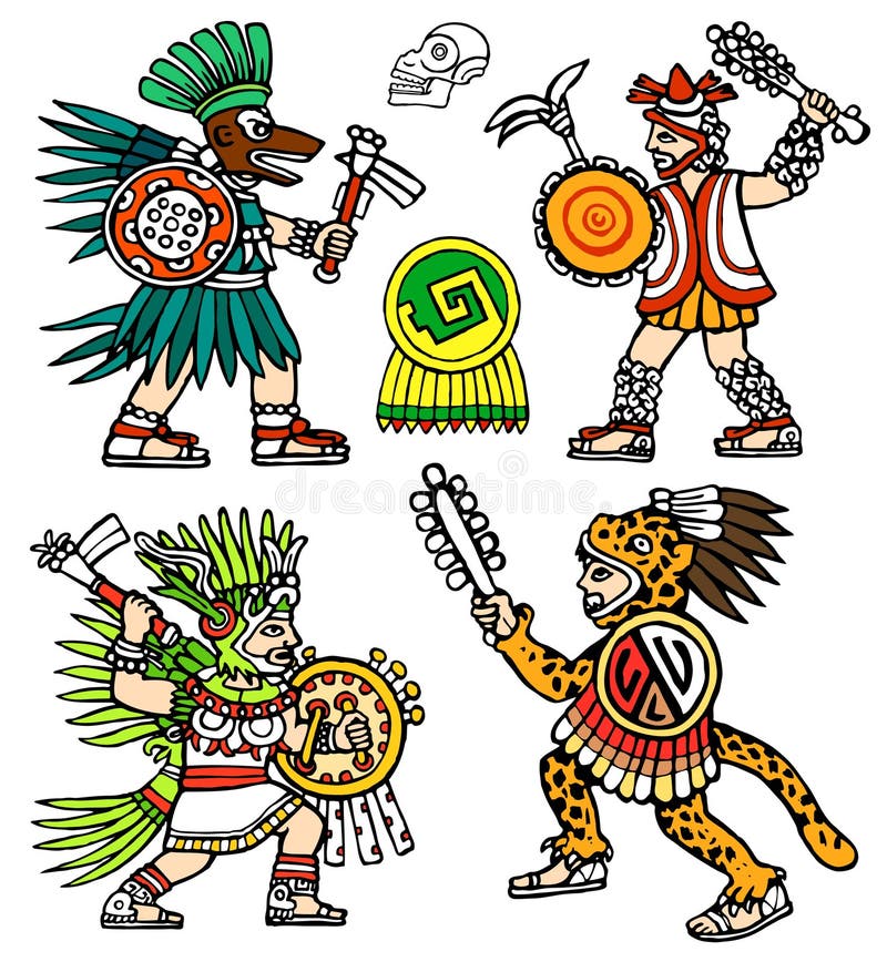 Guerrieri aztechi illustrazione di stock. Illustrazione di antico ...