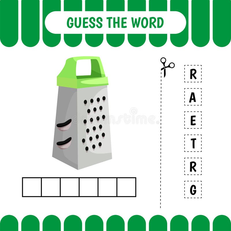 Guess the Word Educational Learning Game for Preschool Kids. Grater ...