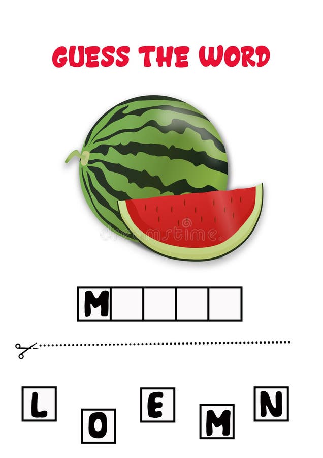 Guess the Word Guava Worksheet Stock Illustration - Illustration of ...