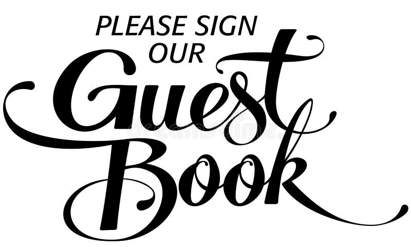 Guest Book - Custom Calligraphy Text Stock Vector - Illustration of ...