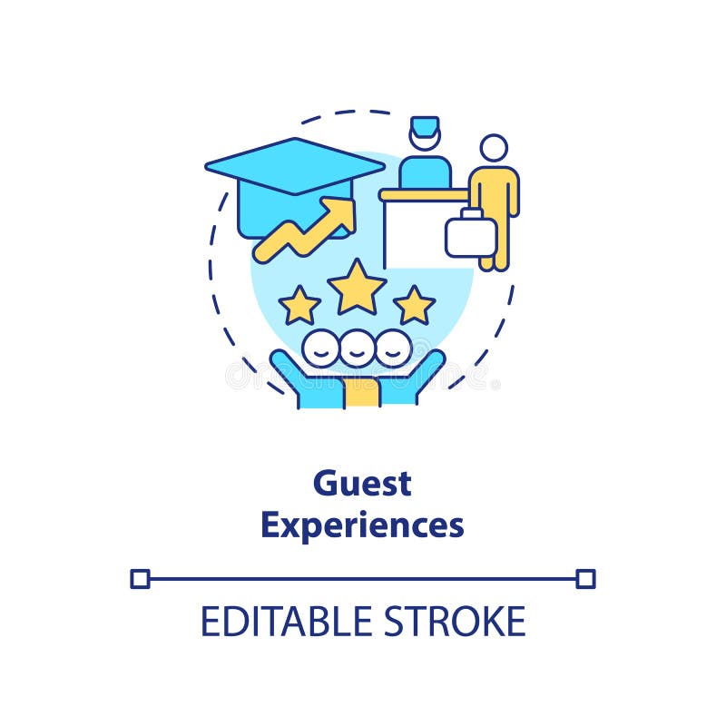 Guest Experiences Concept Icon Stock Vector - Illustration of outline ...