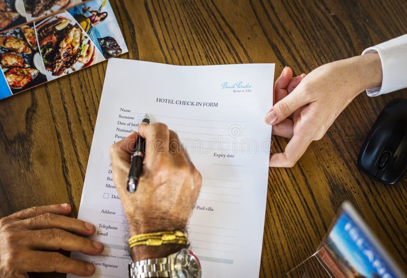 Hotel check in card stock image. Image of cards, concept - 6216745