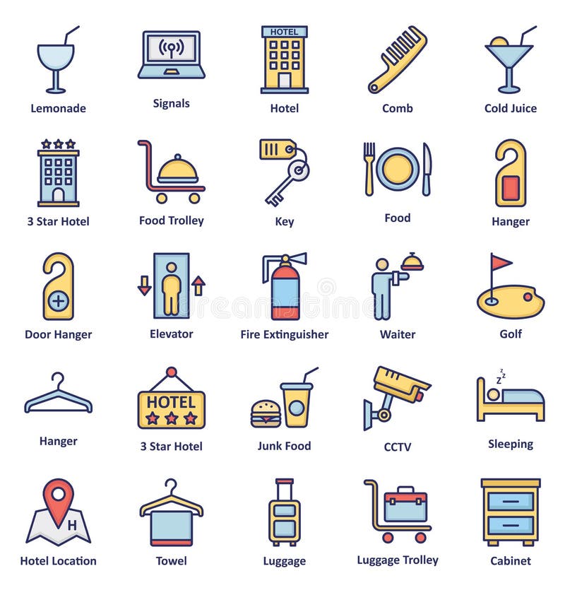 Guest House and Lodge Vector Icons Set that Can Be Easily Modified or ...