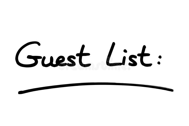Guest List stock photo. Image of header, concert, guest - 206214328