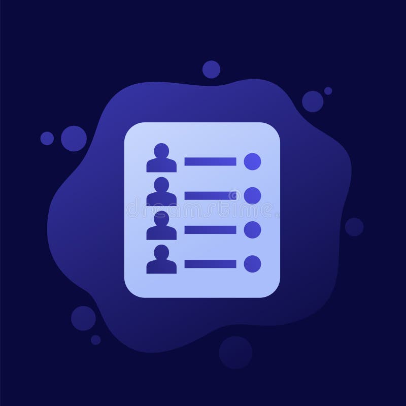 Guest List Icon, Vector Design Stock Vector - Illustration of contact ...