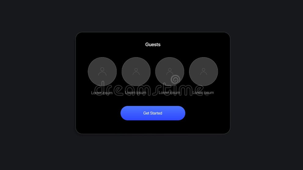 Guest List Panel UI Interface Concept Stock Vector - Illustration of ...