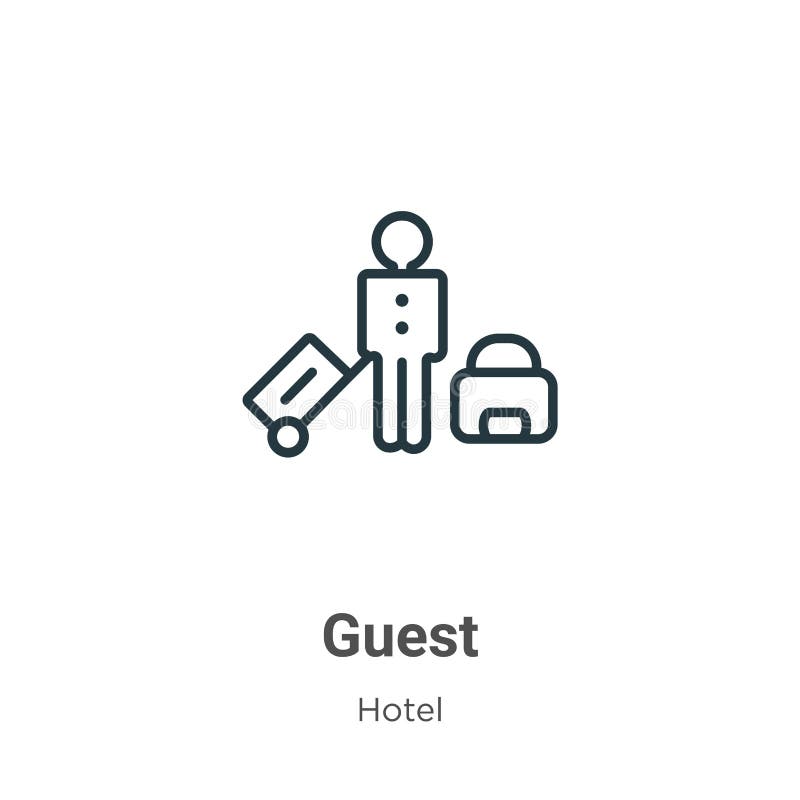 Guest Outline Vector Icon. Thin Line Black Guest Icon, Flat Vector ...