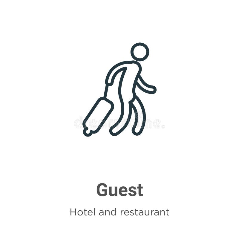 Guest Outline Vector Icon. Thin Line Black Guest Icon, Flat Vector ...