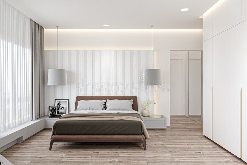 Guest Room Creating a Serene Bedroom Background with Neutral Tones ...