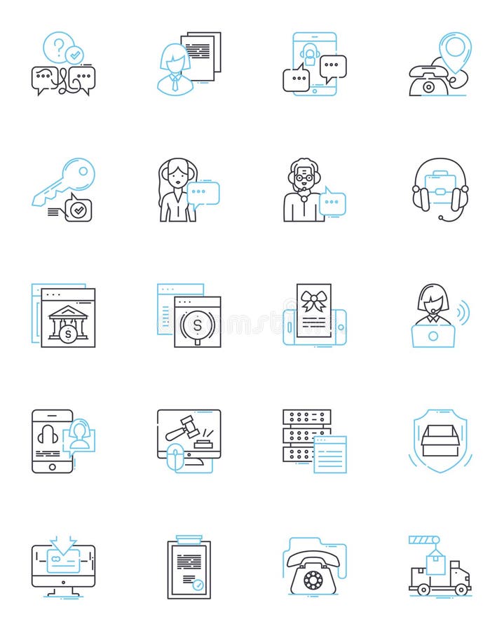 Guest Services Linear Icons Set. Welcome, Hospitality, Reception ...