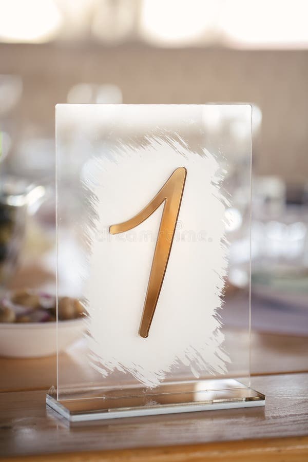 Guest Table Number. Wedding Table in the Restaurant Stock Image - Image ...
