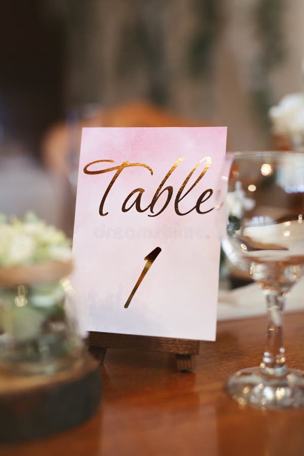 Guest Table Number. Wedding Table in the Restaurant. Stock Image ...