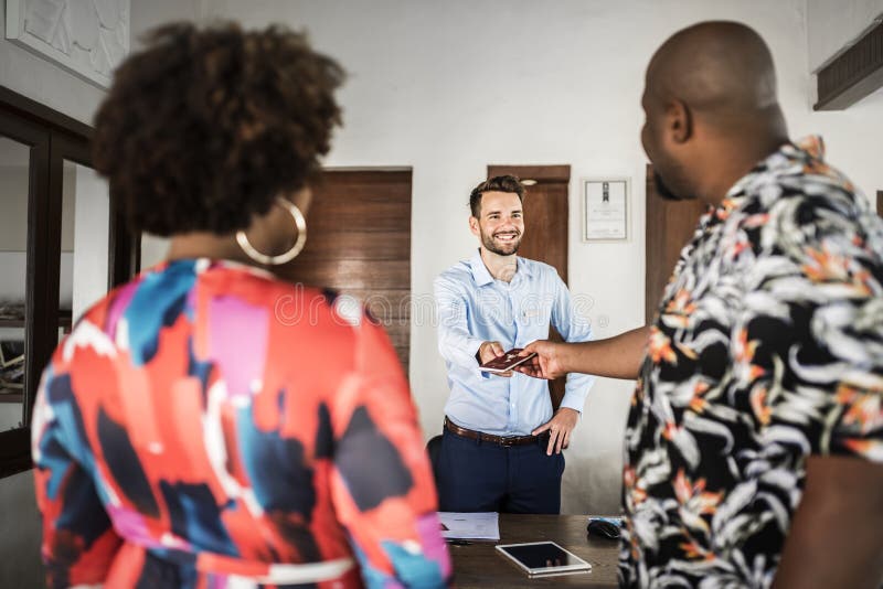 Guests Checking in To a Hotel Stock Image - Image of check, occupation ...