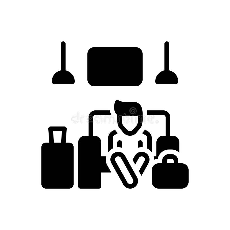 Black Solid Icon for Guests, Visitor and Roomer Stock Vector ...