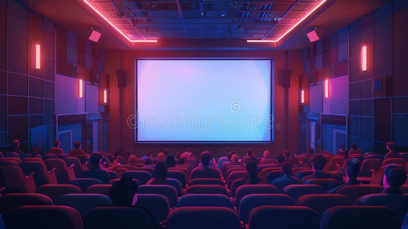 Guests Relax in Comfortable Seats while Watching an Engaging Film on a ...
