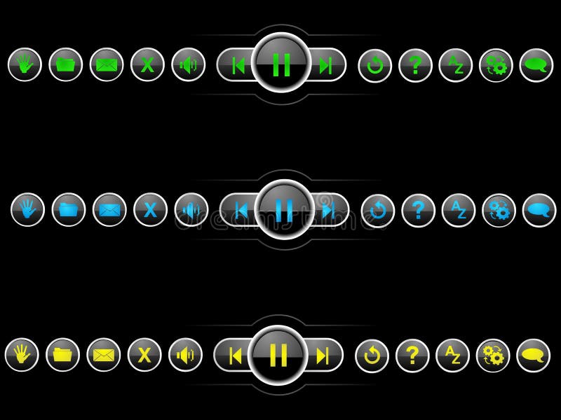 GUI button set stock vector. Illustration of control - 34719718