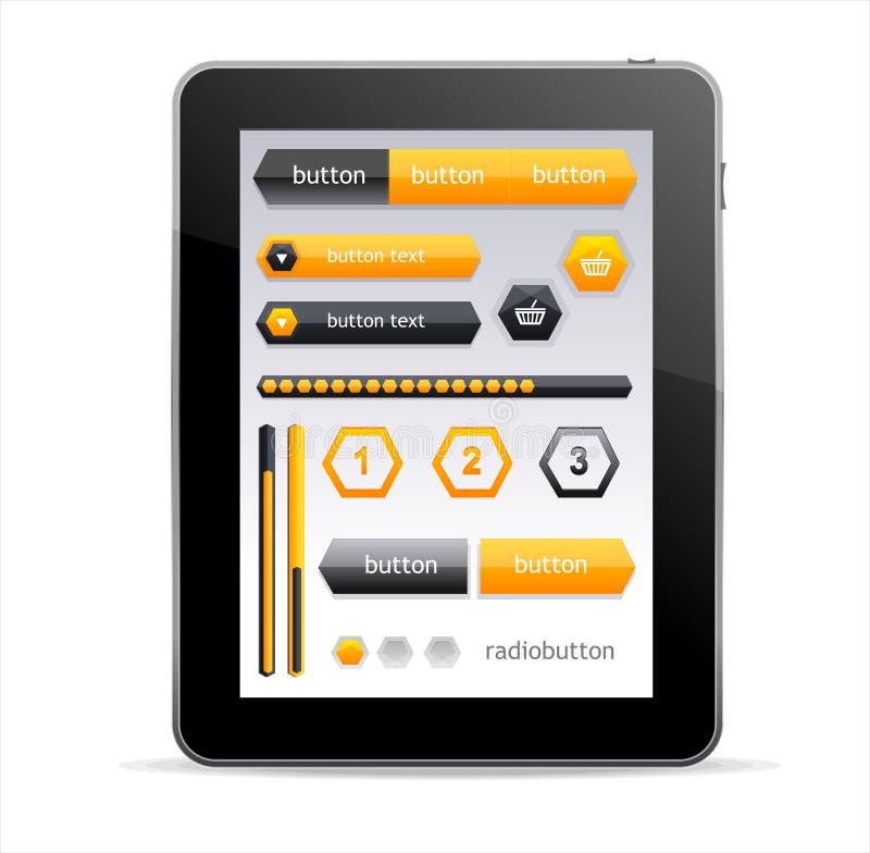 GUI elements for Tablet stock vector. Illustration of digital - 28526396