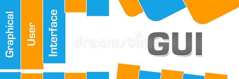 GUI - Graphical User Interface Orange Blue Abstract Shapes Horizontal ...