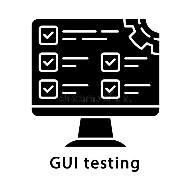 GUI testing glyph icon stock vector. Illustration of interface - 178581410