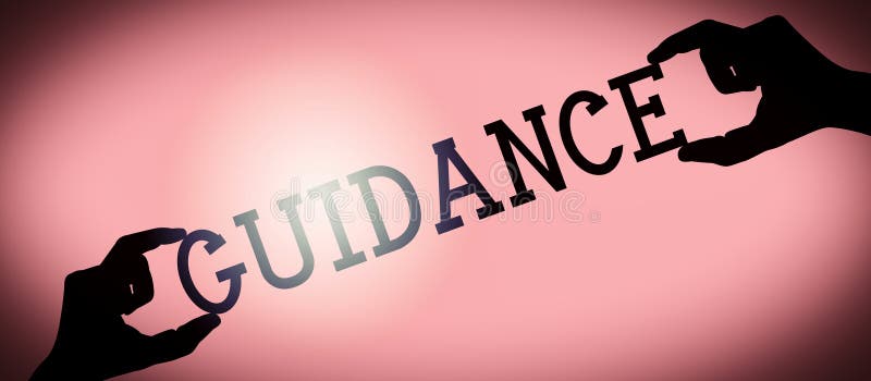 Guidance - Human Hands Holding Black Silhouette Word Stock Illustration ...