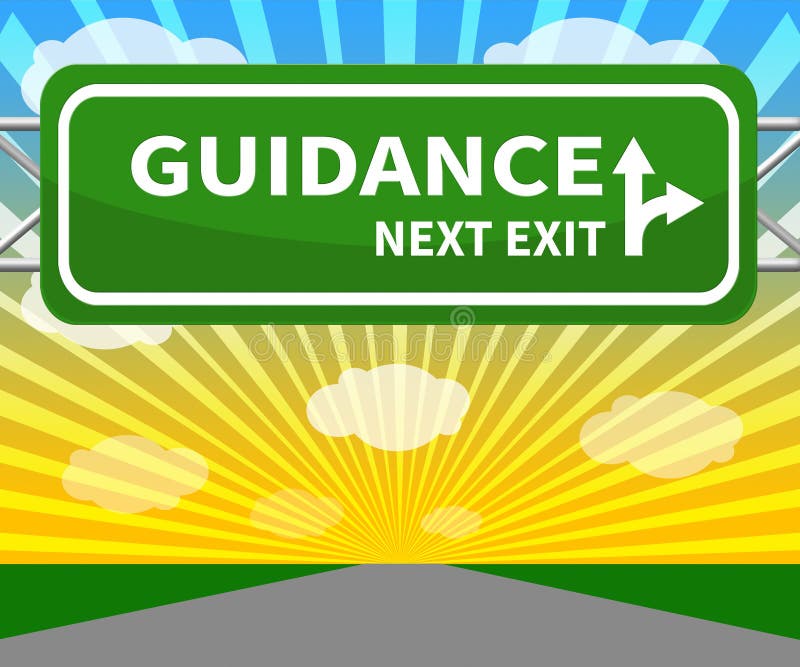 Guidance Sign Shows Instruction Direction and Support Stock ...