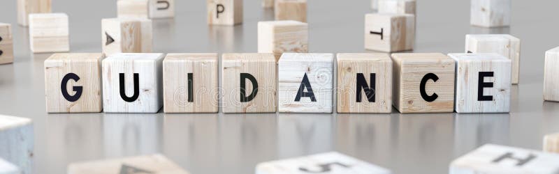 Guidance - Word on Wooden Blocks - 3D Illustration Stock Illustration ...