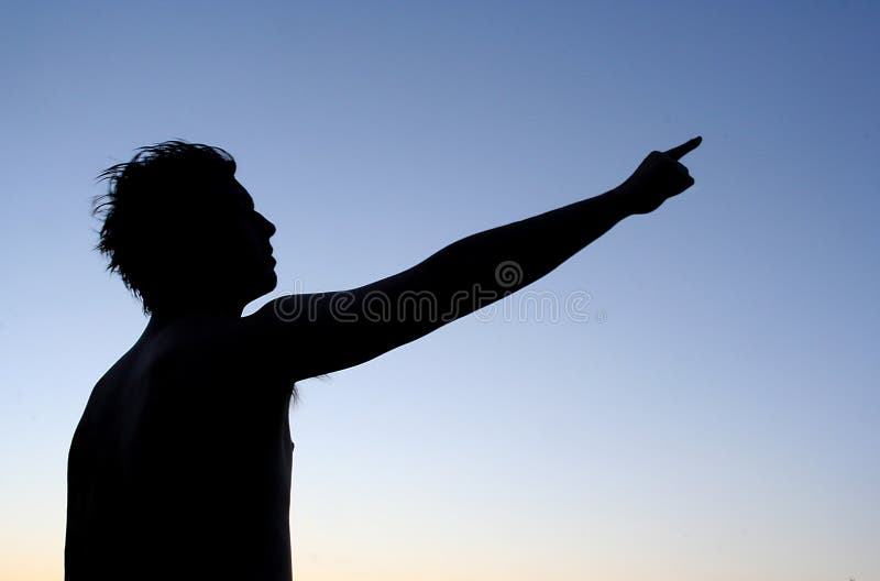 Guide stock image. Image of silhouetted, profile, direction - 150467