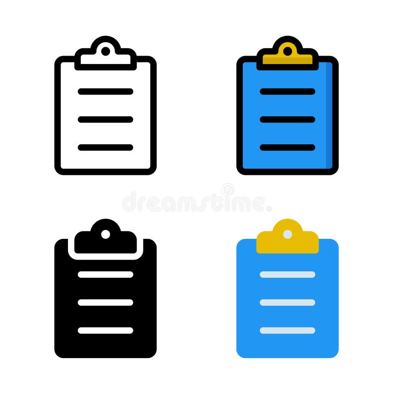 Clipboard Icon Set. Suitable for Document Checklist Symbol Stock Vector ...