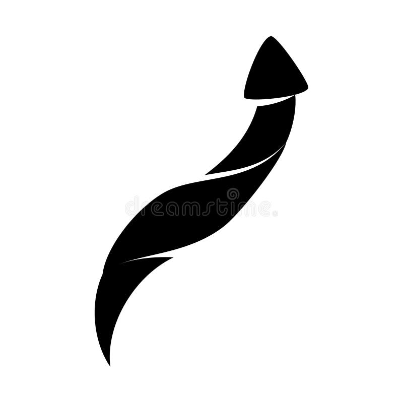 Guide Arrow Up Direction Vector Black Color Isolated Stock Vector ...