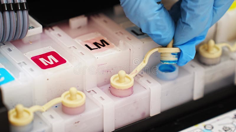 Refilling Ink for Continuous Ink Supply System in Home Printer Stock ...