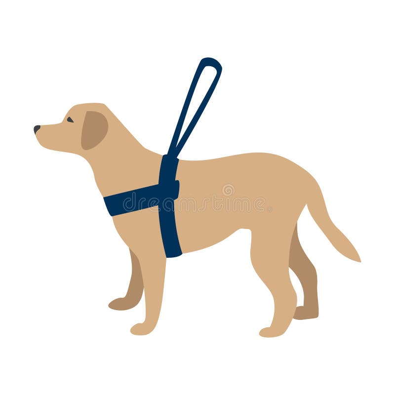 Guide Dog with a Special Leash Stock Vector - Illustration of companion ...